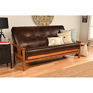 Kodiak Furniture Full-Size Faux Leather Futon Mattress in Java Brown-Frame Not Included