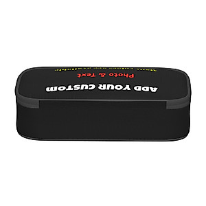 Custom Pencil Case for Kids Boys Girls, Personalized Pencil Box with Photo/Logo/Name Printed, Design Your Own Pencil Pouch, Durable Stationery Bag for Teens Adults Students Office School Supplies