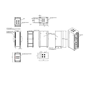 Server Rack - Locking Cabinet - Network Rack Cabinet Enclosure - 32U - Rack Mount - 39 Inch Deep - Server Cabinet - on Wheels - Shelf - Cooling Fan - Thermostat - Sysracks - SRF