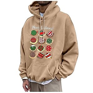 Mens Xmas Essentials Hoody Crewneck Long Sleeve Shirts Funny Printed Ugliest Christmas Sweatshirtsweater Xmas With Pocket Christmas Sweaters For Men