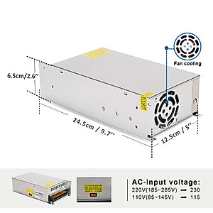 12V 100A 1200W DC Switching Power Supply Adapter PSU AC-DC 12Volt Industrial Transformer Converter 0-80/50amps LED Drive Lamp Meter Semiconductor Motor Pump Winch Stereos Amplifier Fan SMPS 110V/220V