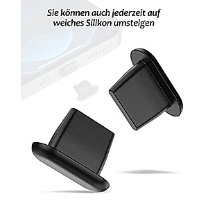 8 Pack Anti Dust Plugs for iPhone 14 Pro Max Mini 13 12 11 X Xs 8 Plus iPad AirPods + Mini Storage Box iPhone Charging Port Plugs, Black