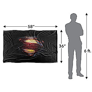Superman Man of Steel Grungy Shield Silky Touch Super Soft Throw Blanket 36" x 58",Grungy Shield