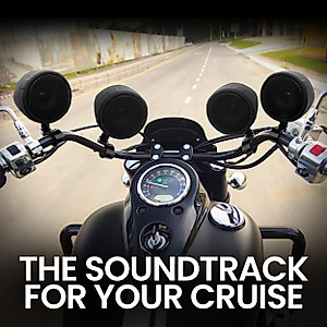 BOSS Audio Systems MCBK475BA 3 Inch Motorcycle Speakers - Built-in Amplifier, Bluetooth (stream right from your phone), Weatherproof, Volume Control, ATV UTV Compatible