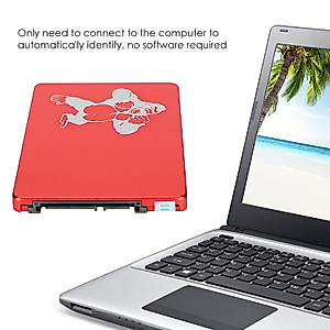 External SSD, 2.5inch Ultra Thin Solid State Drive with Smart Error Correction, 8GB 16GB 32GB 60GB 120GB 240GB 480GB 1T 2T, Solid State Disk, Red Metal Shell Hard Drive for Storing Data(120GB)