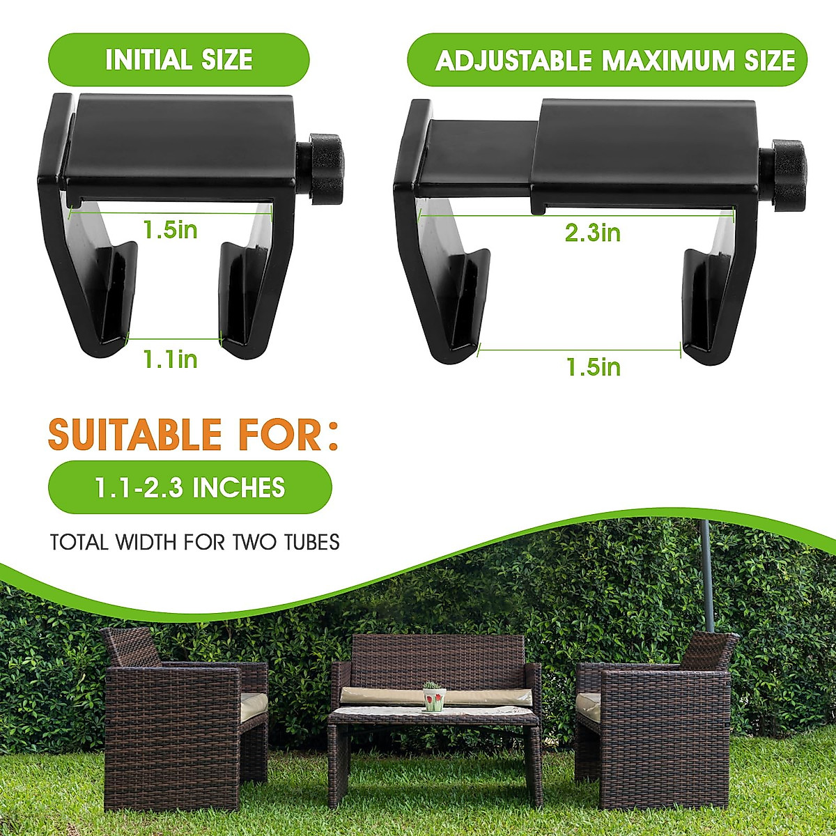 Adjustable Outdoor Furniture Clips Patio Sofa Clips,Sectional Sofa Furniture Chair Clips,Rattan Furniture Clamps Wicker Chair Fasteners, Connect The Sectional or Module Outdoor Couch Patio Furniture