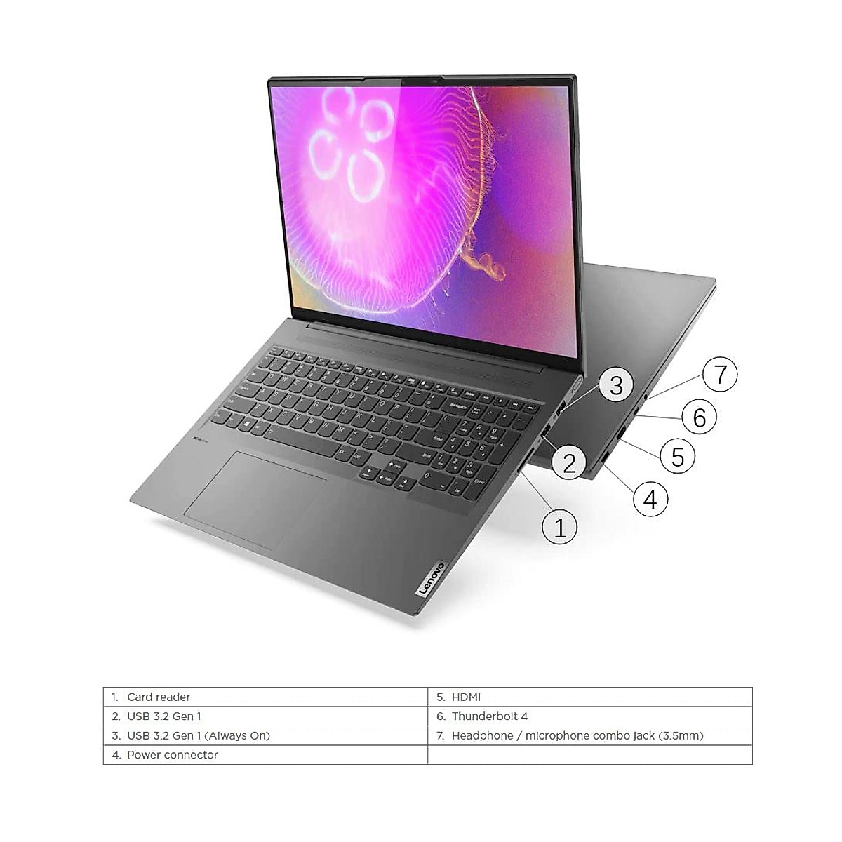 Lenovo 2023 Slim 7 16” 2.5K 120Hz IPS 500nits Touch Laptop 14-Core Intel i7-12700H Intel Arc A370M 4GB GDDR6 32GB LPDDR5 1TB NVMe SSD Thunderbolt4 WiFi AX HDMI Backlit KB Windows 11 Home w/RE USB