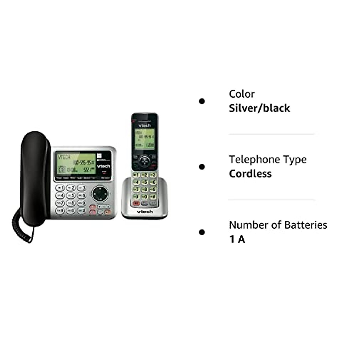 VTech CS6649 Expandable Corded/Cordless Phone System with Answering System-Caller ID/Call Waiting & Handset/Base Speakerphones