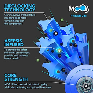 MOAJ Premium Pool Filter Replaces Pentair CC150, Clean and Clear 150, CCRP150, R173216, 160317, 160355, Predator 150, PAP150, Filbur FC-0687, C-9415 | 31 1/8" x 10 1/16" | Asepsis-Infused Filtration
