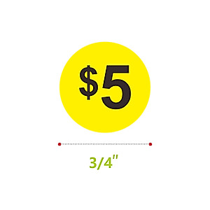 3840 PCS Garage Sale Flea Market Pre-Priced Pricing Stickers in Bright Colors (Yellow/Red/Green/Cyan), 3/4” in Diameter