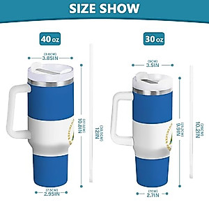 ODAWA 40oz Spill Proof Tumbler with Straw, Nicaragua Flag Double Insulated Tumblers with Handle and Straw Fall Insulated Tumbler
