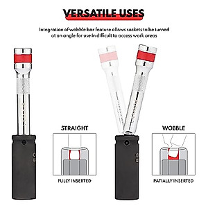 BILITOOLS Wobble Extension Set, 9 PCS 1/4 3/8 1/2, Ratchet Extension Set, Socket Adapter, Universal Joints, Cr-V Steel