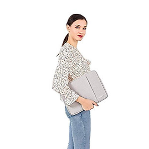 MOSISO Laptop Sleeve Bag Compatible with MacBook Air/Pro, 13-13.3 inch Notebook, Compatible with MacBook Pro 14 inch 2023-2021 A2779 M2 A2442 M1, Polyester Vertical Case with Pocket, Gray