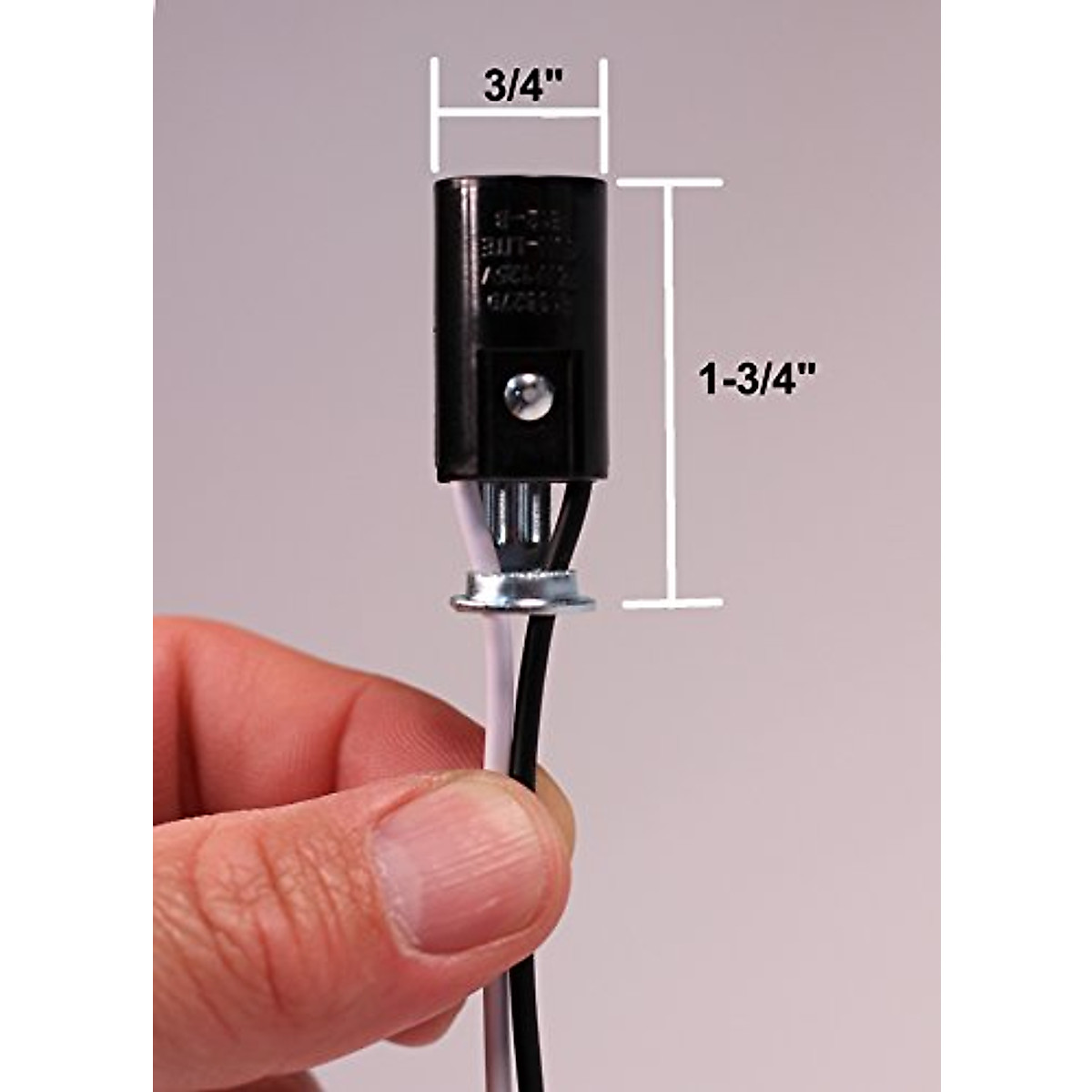 Creative Hobbies #SOCKETHW Candelabra Base Lamp Holder Light Socket, 6 Inch Wire Leads - Mounting Hardware Included | 12 Pack