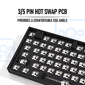 Hunfuthr AL87 RGB Hotswap Mechanical Gaming Keyboard Kit 87keys Aluminum Alloy Shell Keyboard Kit Triple Mode Connection with Replaceable MX Switch 5Pin/3Pin Sound Insulation Mat(Black)