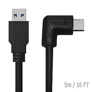 PartyLink 16ft(5m) USB 3.0 Type-C to Type-A Cable | Compatible with Oculus Quest & Quest2 High Speed Data Transfer & Fast Charging | Normal-USB Connection
