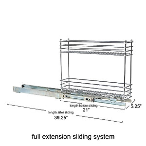 Household Essentials Glidez Narrow Sliding Organizer, 5", Chrome