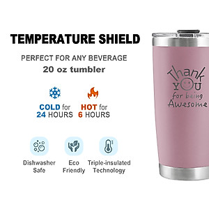 Thank You Gifts for Coworkers, Valentine's Day Gifts, Appreciation Gifts for Employees, Coworkers, Teachers, Friends, Thank You for Being Awesome Tumbler, Administrative Day Gifts, Light Purple