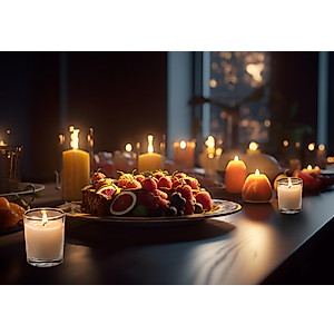 Housecret 24 Pack Warm White Unscented Clear Glass Filled Votive Candles. Hand Poured Wax Candle Ideal Gifts for Aromatherapy Spa Weddings Birthdays Holidays Party