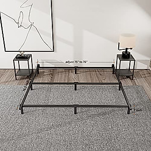 Kujielan Structurally Stable Black Bed Frame - 7 Inch Metal Bed Frame with Easy Disassembly and Long Life, King Size Bed Frame with 9 Legs for Support Without Taking Up Space and Easy to Move King