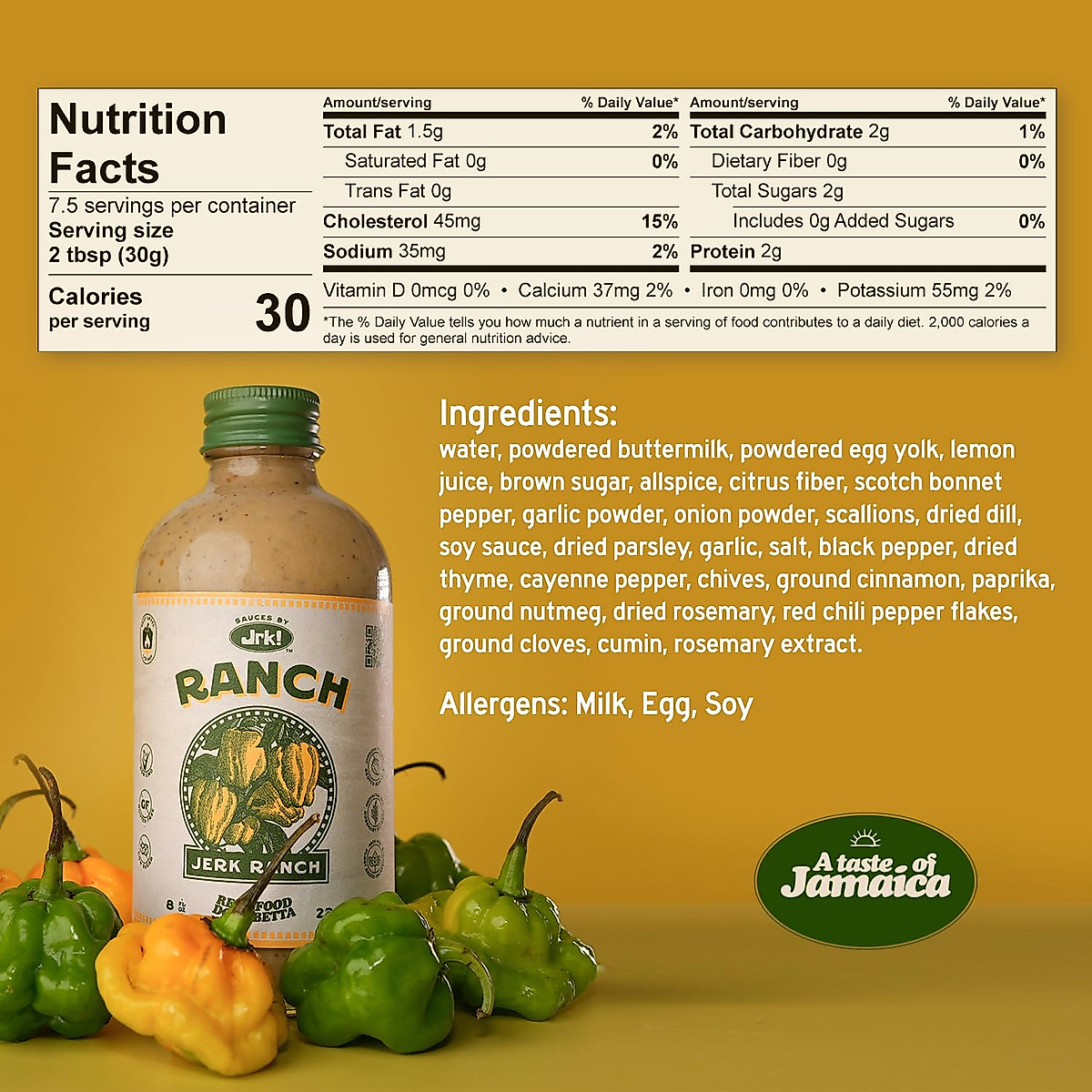 Sauces by Jrk! - Jerk Ranch Pack, Gluten-Free Jamaican Ranch Fusion, Creamy Classic Ranch with Jerk Sauce Kick - 16 oz Each, 2 Pack