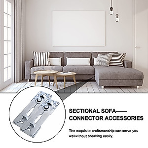 JLXMAXLJ 2 Pack Sectional Couch Connectors Metal Couch Clips Sofa Connector Interlocking Furniture Connector with 24 Screws