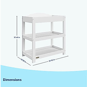 Graco Customizable Changing Table with Water-Resistant Changing Pad (White) - Customizable Modern Flat or Classic Arched Headboard, Changing Pad Included