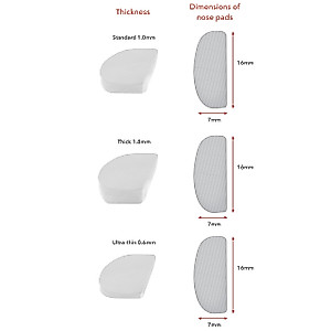 Setex Gecko Grip 1mm Anti Slip Eyeglass Nose Pads, (5 Clear Pair) USA Made, Innovative Microstructured Fibers, 1mm x 7mm x 16mm