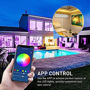 HitLights 32.8ft Smart LED Strip Lights, Color Changing Light Strips Works with Alexa, Google Home APP Control, Music Sync for Home Bedroom Party