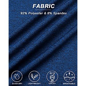 TACVASEN Women's 1/4 Zip Shirts Sun Protection Pullover Outdoor UPF 50+ Workout Golf Tops, Blue, 2XL