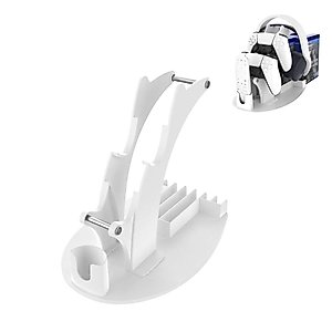 JOYTORN Controller Stand Holder for P5 Dualsense,Game Disc/Controller/Headphone Storage Rack for Xbox Series X|S,P5,Switch-White