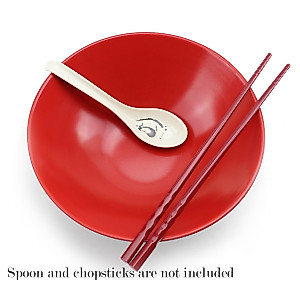Set of 6 Japanese Ramen Noodle Bowls ~Made of Melamine, Red & Black Noodle Bowl, Udon Noodle Rice Bowl, Vietnamese Pho Recipe, Menudo Snacks, Popcorn Serving Dishes (B11895)~ We Pay Your Sales Tax