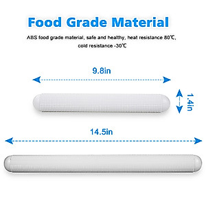 Tinkeep Plastic Rolling Pin for Baking Dough Roller Pin Nonstick Kitchen Rolling Pin for Cake Bread Pizza Dishwasher Safe Floating Point Design 14.5-Inch,9.8-Inch(2 Pack)