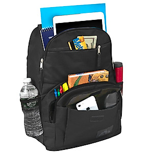 Multi Pocket School Backpacks for Boys, Colorful School and Travel Backpacks with Padded Straps, Side Pockets (Black)