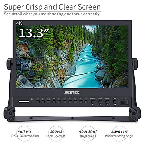SEETEC P133-9HSD 13.3 Inch Pro SDI Broadcast Monitor Professional LCD Director Studio Production Monitoring IPS Screen Full HD 1920×1080 Aluminum Design with 3G-SDI 4K HDMI AV YPbPr