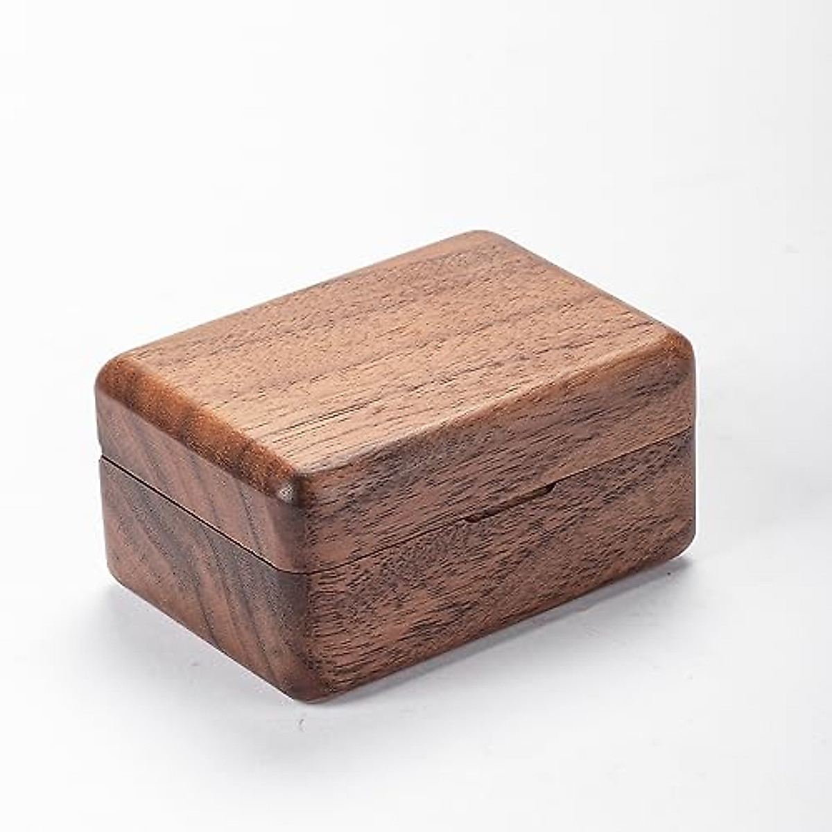 muso wood Handmade Ring Box, Small Rectangular Ring Case for Proposals, Walnut Ring Box for Wedding, Mini Engagement Ring Box (Double slot)