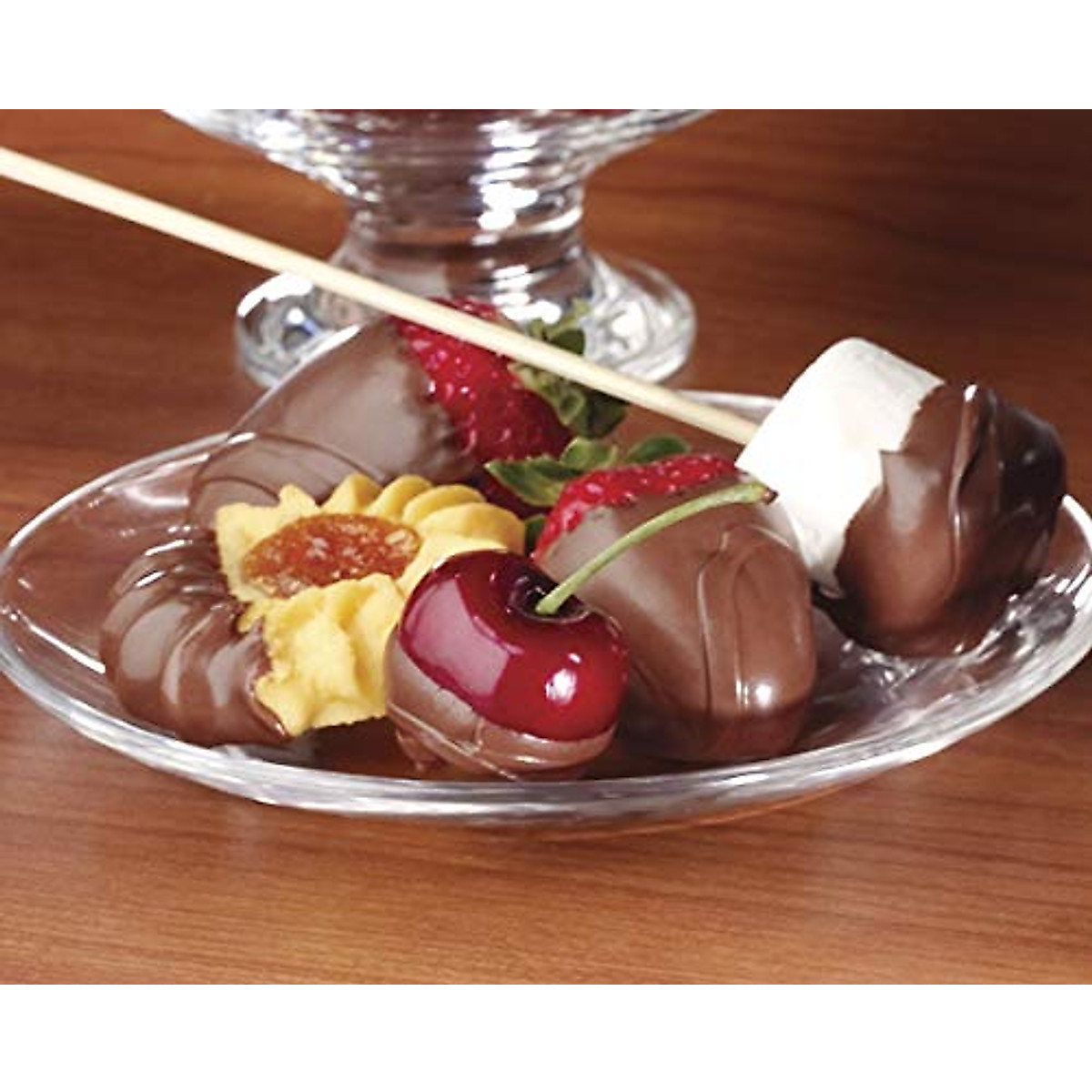 Nostalgia Electric Chocolate Fondue Fountain, 8-Ounce, 3-Tier Set, Fountain Machine for Cheese, Melting Chocolate, Liqueurs, Brown