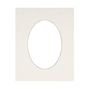 16x20 Mat Bevel Cut for 14x16 Photos - Precut Oyster Shell White Oval Shaped Photo Mat Board Opening - Acid Free Matte to Protect Your Pictures - Bevel Cut for Family Photos, Pack of 1 Matboard Show
