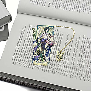 Genshin Impact Bookmark Venti / Tartaglia / Xiao Cartoon Figures Printed Bookmarks Mini Cards (Xiao)