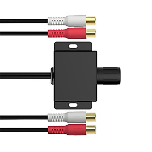 Universal RCA Level Controller Car Audio Amplifier RCA Amplifier Audio Adjuster Gain Level Bass Boost Volume Control Knob for Car, Motorcycle, Speakers, Home Theater (1 Pack)