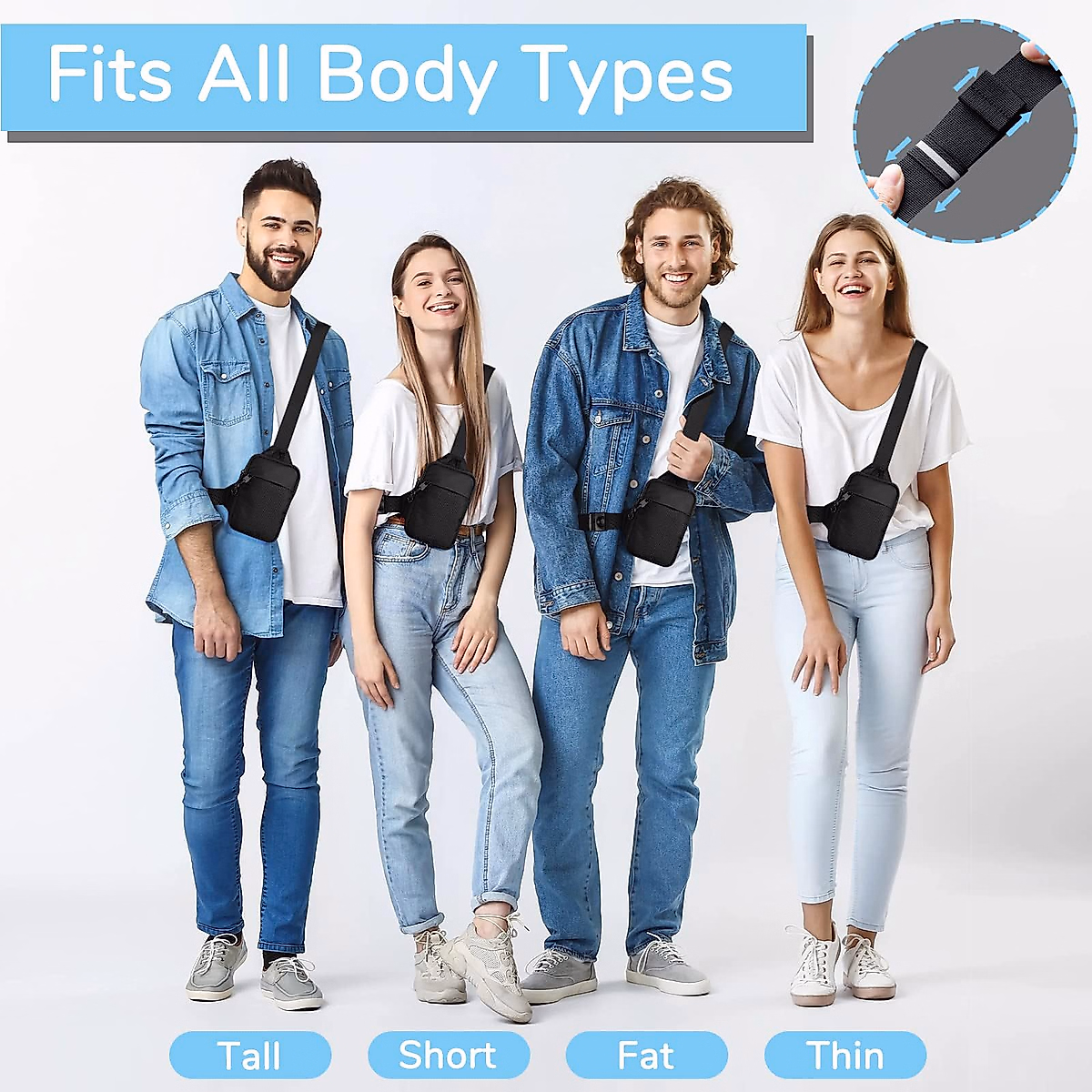 Mini Sling Bag for Men Women Small Crossbody Shoulder Backpack Fanny Packs Personal Pocket Bag Casual Phone Chest Bag