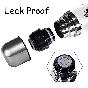 Stainless Steel Leather Vacuum Insulated Mug Monkey Thermos Water Bottle for Hot and Cold Drinks Kids Adults 16 Oz