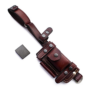 GCS Custom Handmade Leather Sheath - Vertical Drop Leg Carry for 6" or Smaller Fixed Blades GCS 167