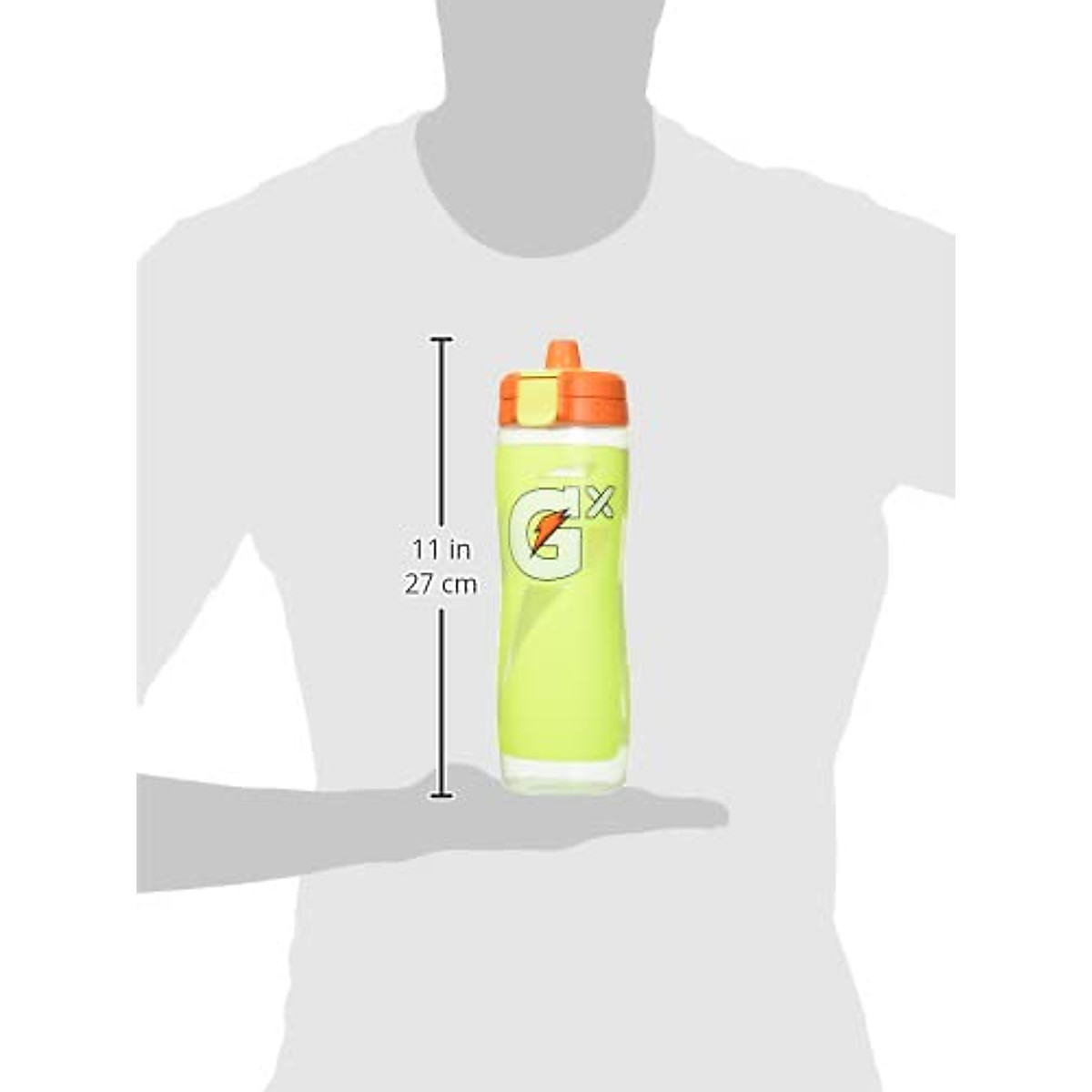 Gatorade Gx Hydration System, Non-Slip Gx Squeeze Bottles Neon Yellow Plastic, 30 Oz