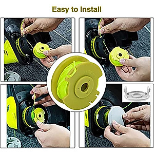 AC80RL3 String Trimmer Replacement Spool, Compatible with Ryobi One Plus+ AC80RL3 18v, 24v, and 40v Cordless Trimmers, 080 Inch Twisted Line, AC80RL3 Weed Eater String Auto-Feed Spool Line 11ft
