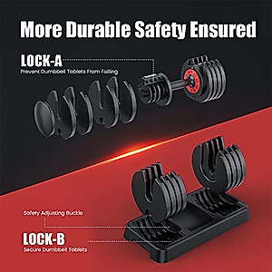 Adjustable Dumbbell 55LB 5 In 1 Single Dumbbell for Men and Women Multiweight Options Dumbbell with Anti-Slip Nylon Handle Fast Adjust Weight for Home Gym Full Body Workout Fitness