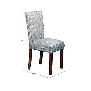 HomePop Parsons Classic Upholstered Accent Dining Chair, Set of 2, Shades Blue