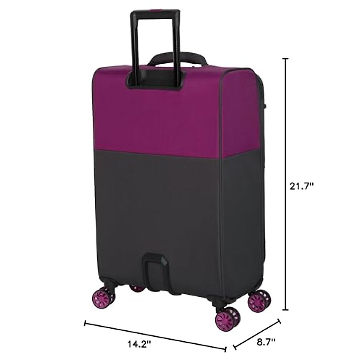 it luggage Duo-Tone 22" Softside Carry-On 8 Wheel Spinner, Fuschia Red/Magnet