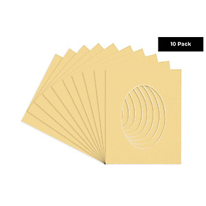 Marzipan Beige Acid Free 10x30 Oval Picture Frame Mat with White Core Bevel Cut for 8x24 Pictures - Fits 10x30 Frame - Pack of 10 Matboard Show Kits With Acid Free Backings & Clear Bags