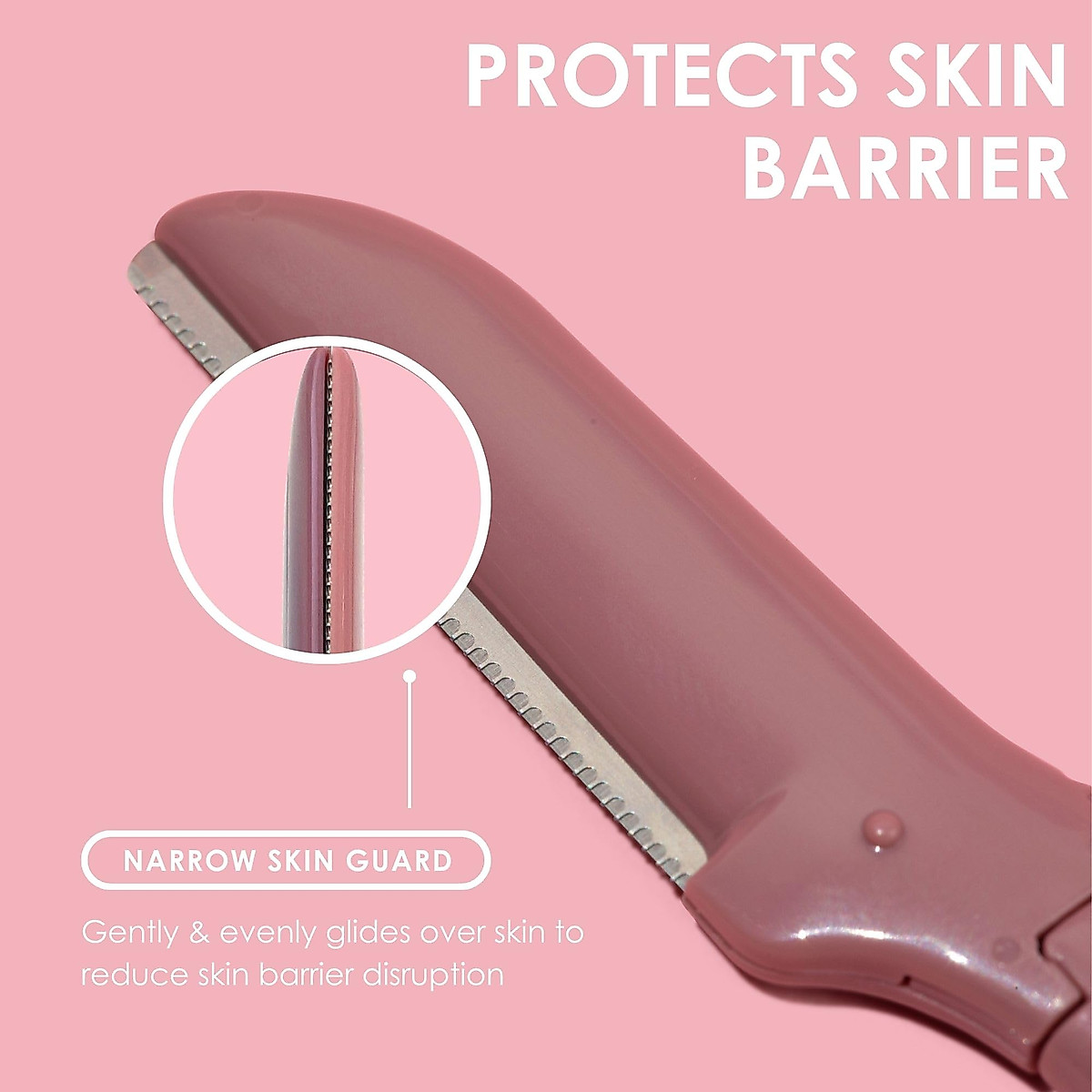 JAPONESQUE Precision Dermaplaner Facial Razors – 3 Piece Set, Eyebrow and Facial Hair Single Blade Razors for Women and Men, 3ct.